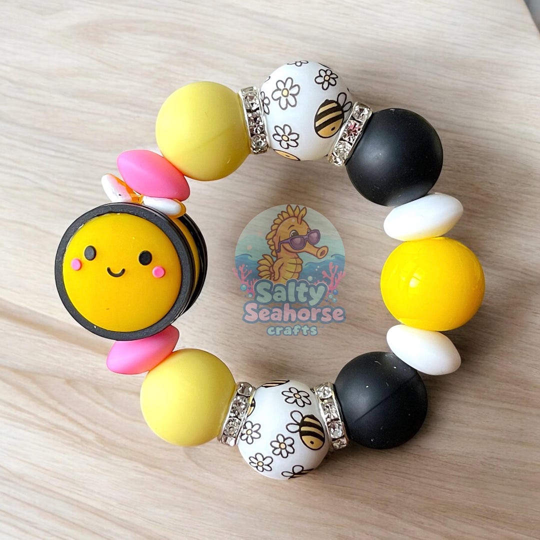 Bee Stanley Cup Charm: Silicone Beaded Handle Accessory - Etsy