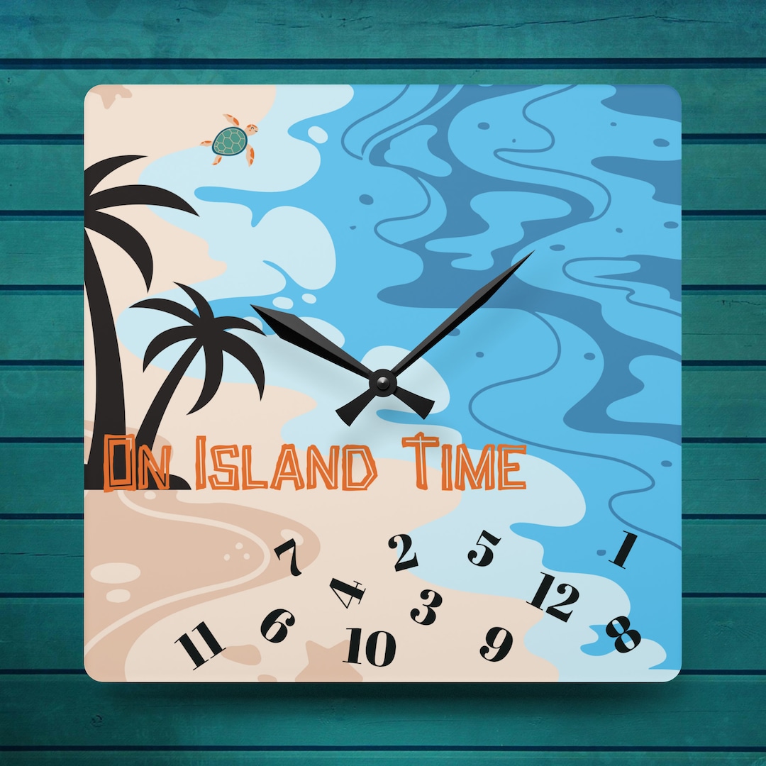 Clock Beachy Home Decor Retro Beach Wall Art Boho Decor Eclectic Island ...