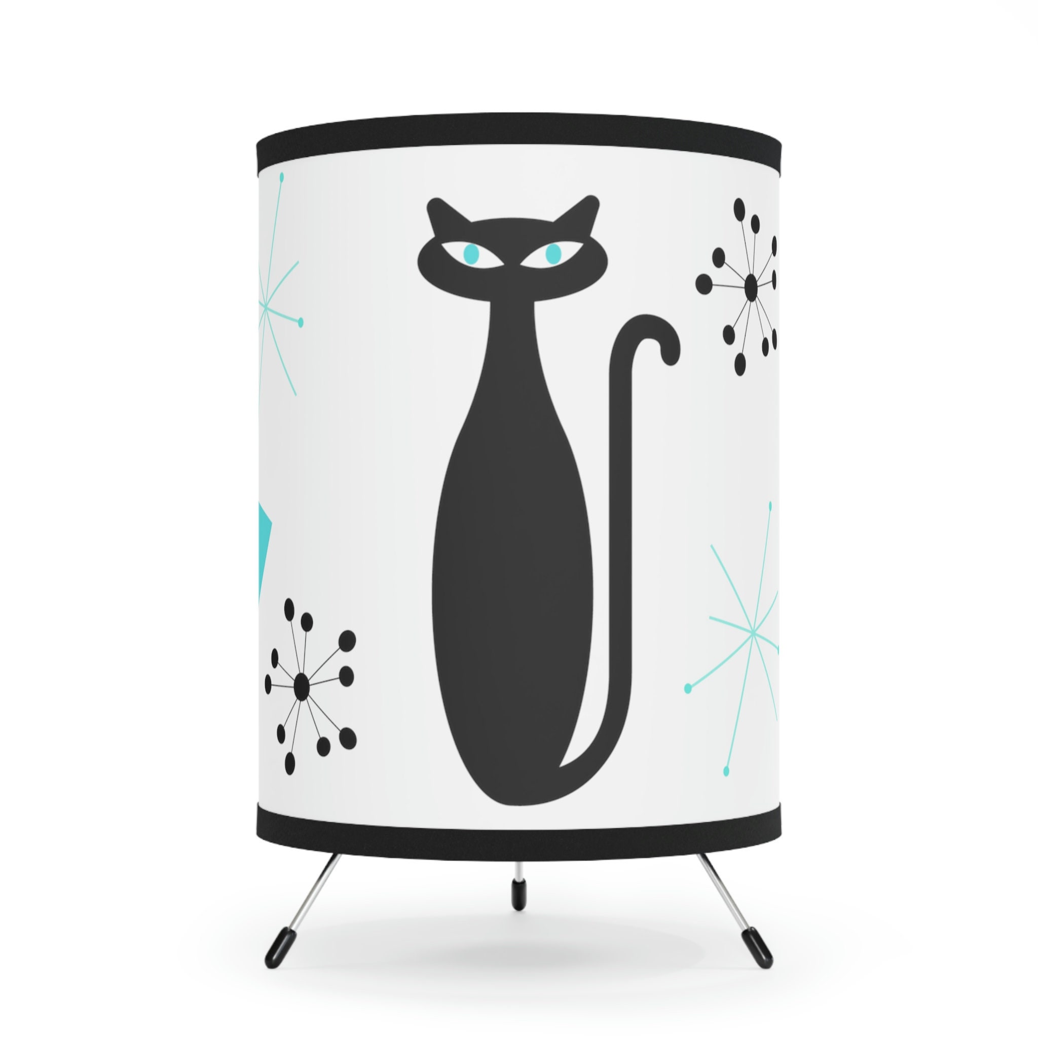 Atomic Cat Lamp Mid-century Modern Black Cat Lamp Modern Home Decor ...