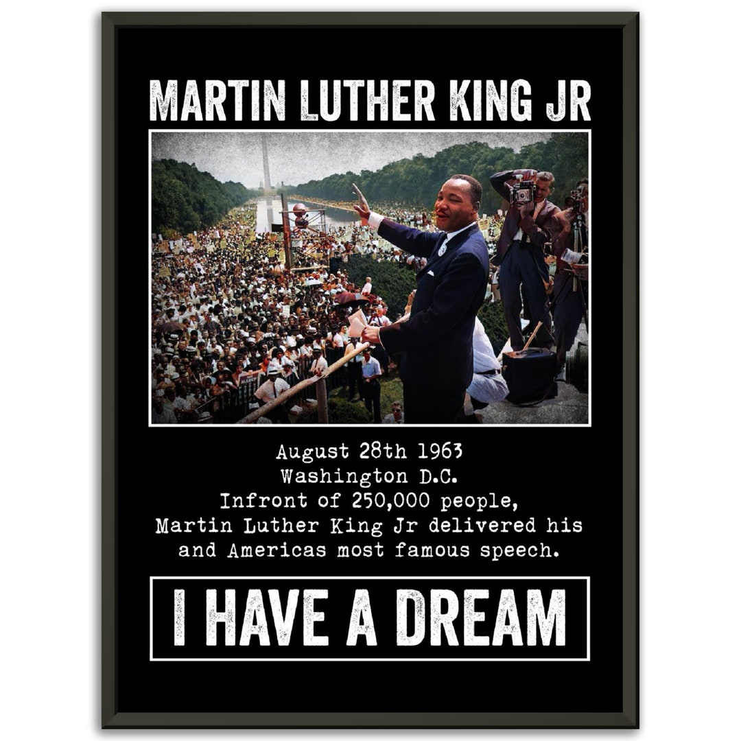 Martin Luther King Jr Premium Matte Paper Metal Framed Poster - Etsy
