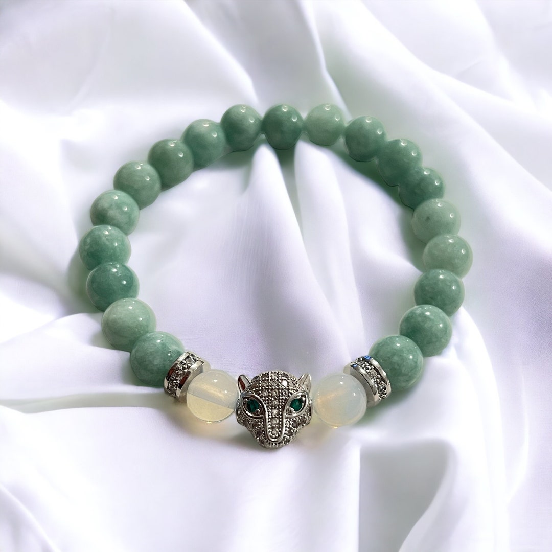 Burmese Jade Leopard Bracelet - Etsy