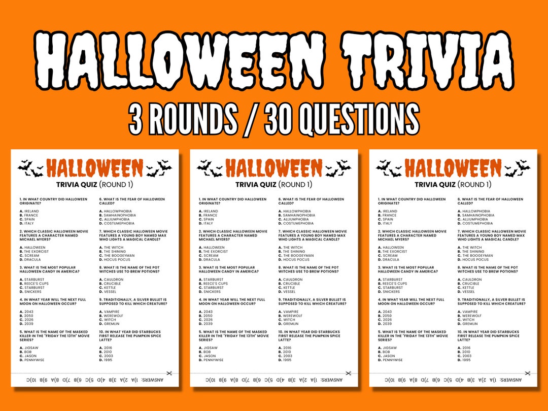 Halloween Trivia Quiz Halloween Trivia Game Halloween Fun Halloween ...