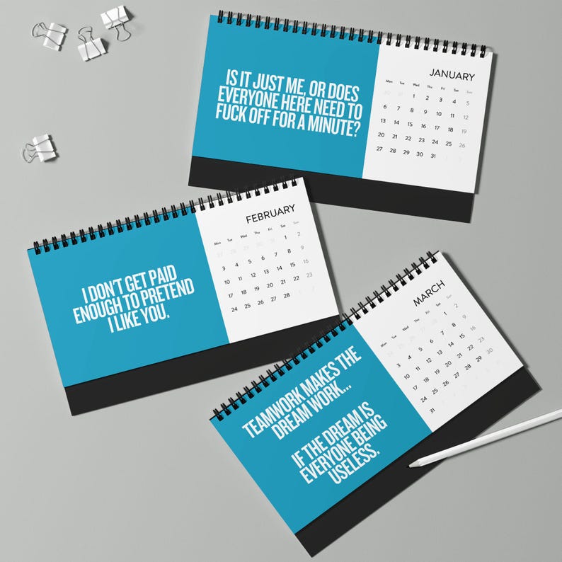 Workplace Thoughts Rude 2025 Calendar Funny Work Gifts Funny Work ...