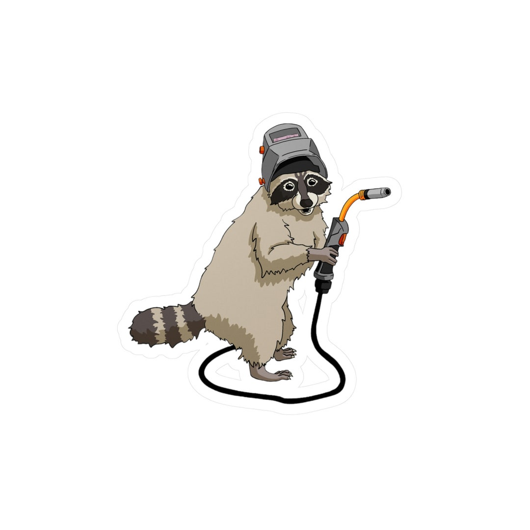 Mig-welder Raccoon Sticker - Etsy