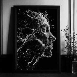 Abstract Anatomy Matte Print for Science Lovers Medical Wall Art,black ...