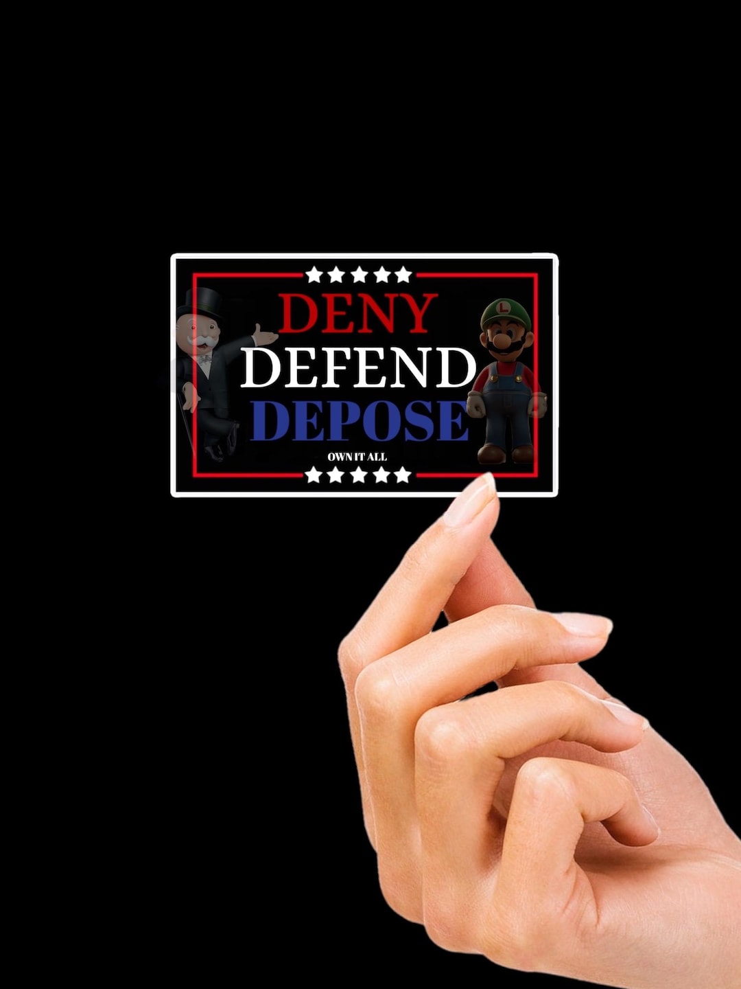 DENY DEFEND DEPOSE Glossy Vinyl Waterproof Sticker, Anti Rich - Etsy