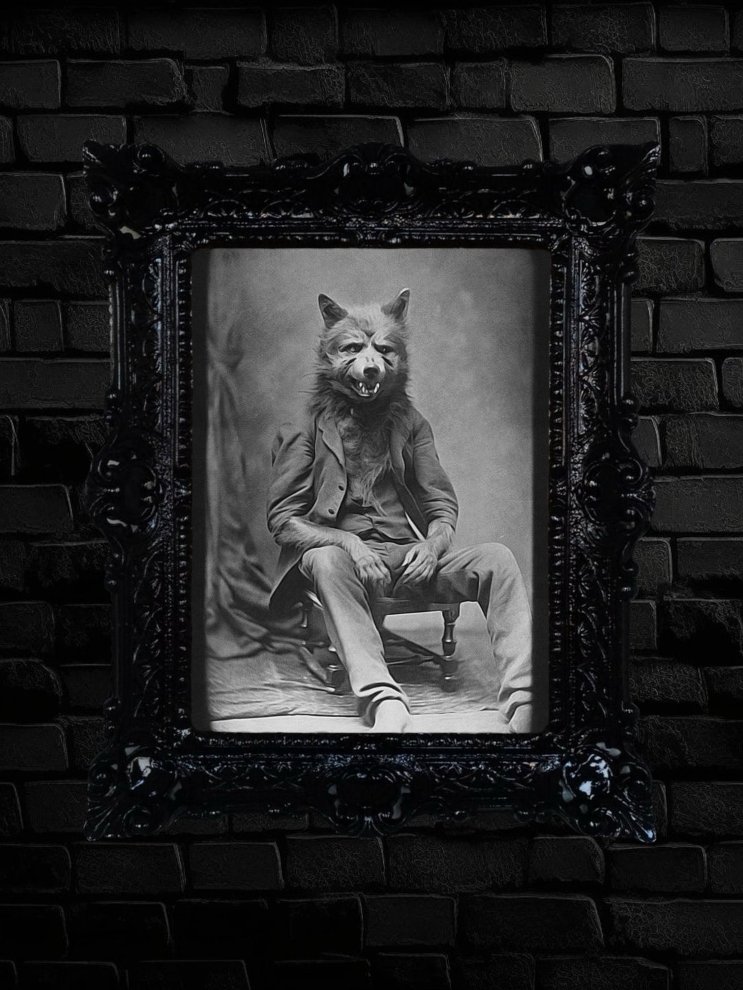 Wolfman Portrait Daguerreotype, Horror Movie, Vintage Photograph ...