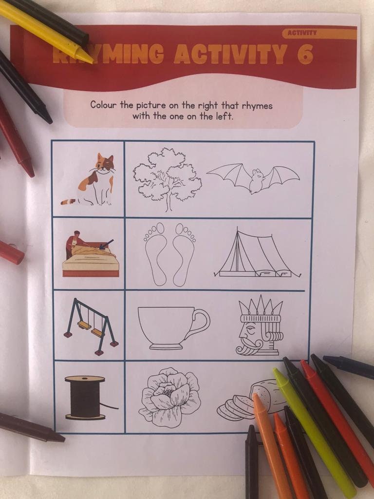 Learn to Rhyme Activity | Preschool Kindergarten Rhyming Practice ...