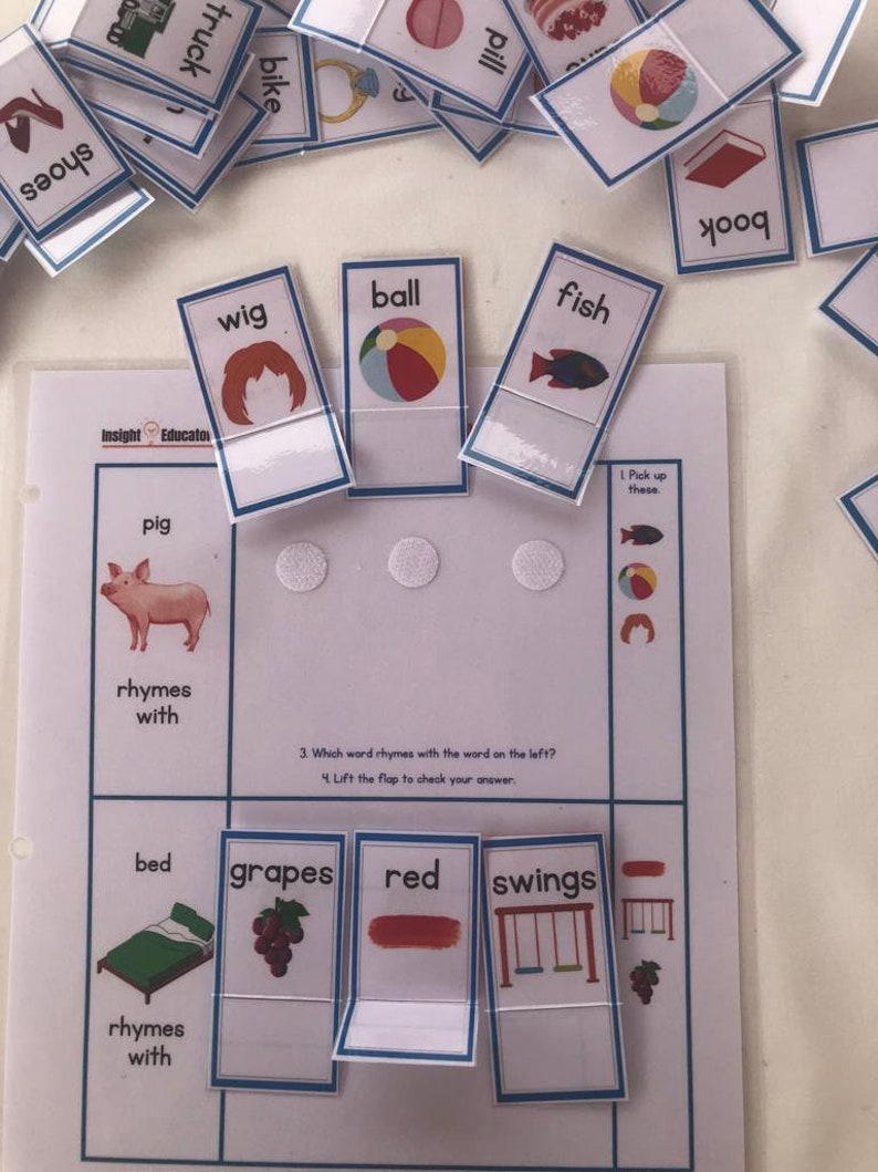 Learn to Rhyme Activity | Preschool Kindergarten Rhyming Practice ...