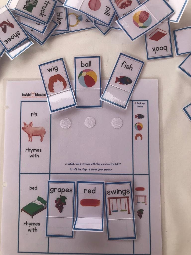 Learn to Rhyme Activity | Preschool Kindergarten Rhyming Practice ...