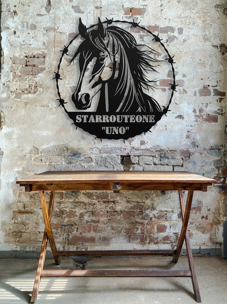 Personalizable Horse Head Metal Sign - Etsy