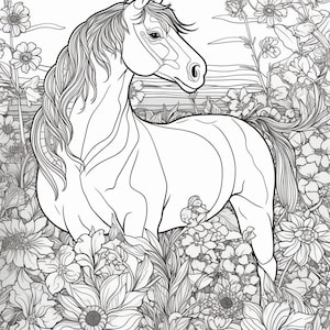 Horse Dreams. A Coloring Book. Downloadable Coloring Book Pages. 25 ...