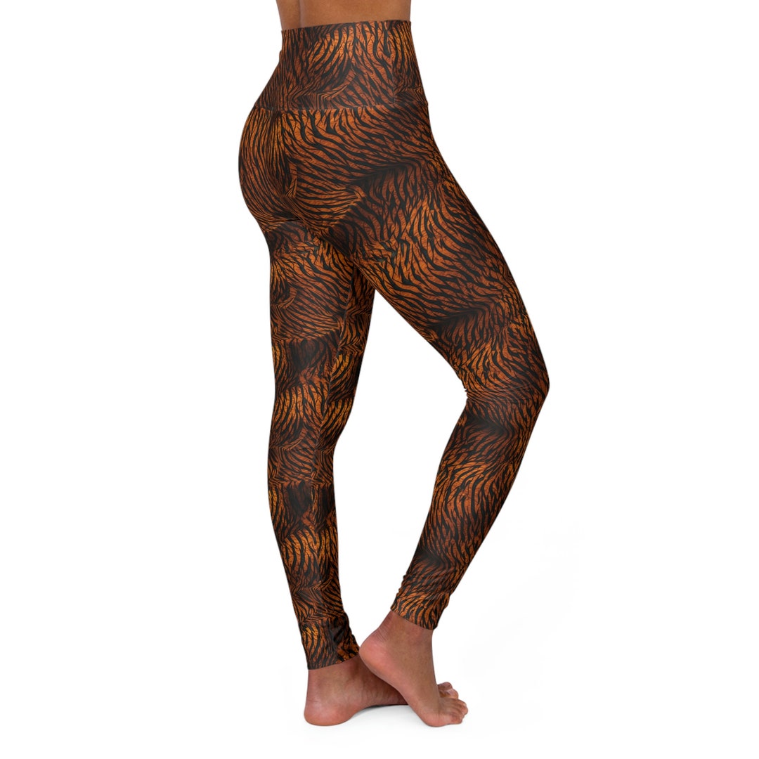 Tiger Stripe. Tiger Fur Pattern High Waisted Yoga Leggings (AOP) - Etsy