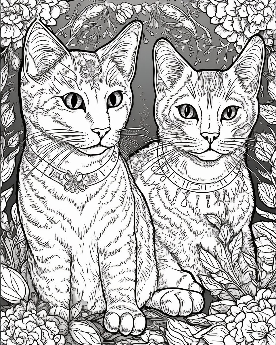 Whisker Wonderland: A Cat Coloring Adventure. Cats and Kittens Coloring ...