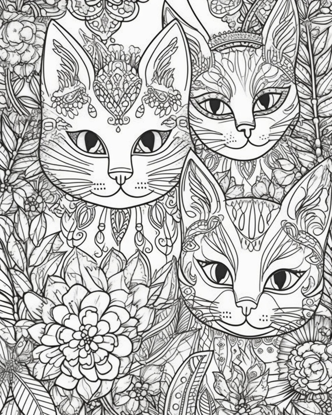 Whisker Wonderland: A Cat Coloring Adventure. Cats and Kittens Coloring ...