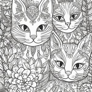 Whisker Wonderland: A Cat Coloring Adventure. Cats and Kittens Coloring ...