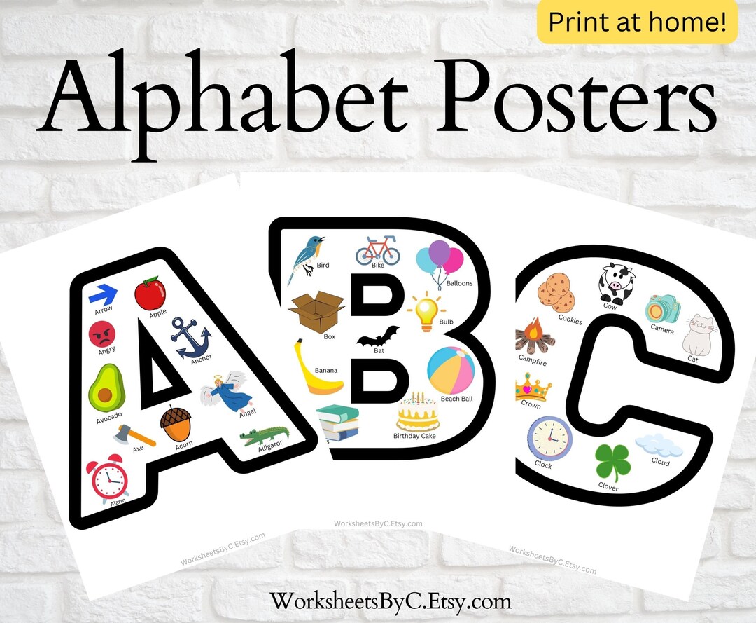 Alphabet Printable Posters A-Z - Etsy