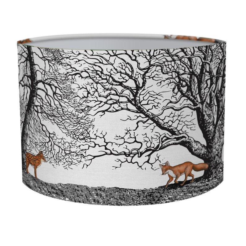 White Original Fox Lampshade, Trees, Forest - Perfect for Your Lamp and ...