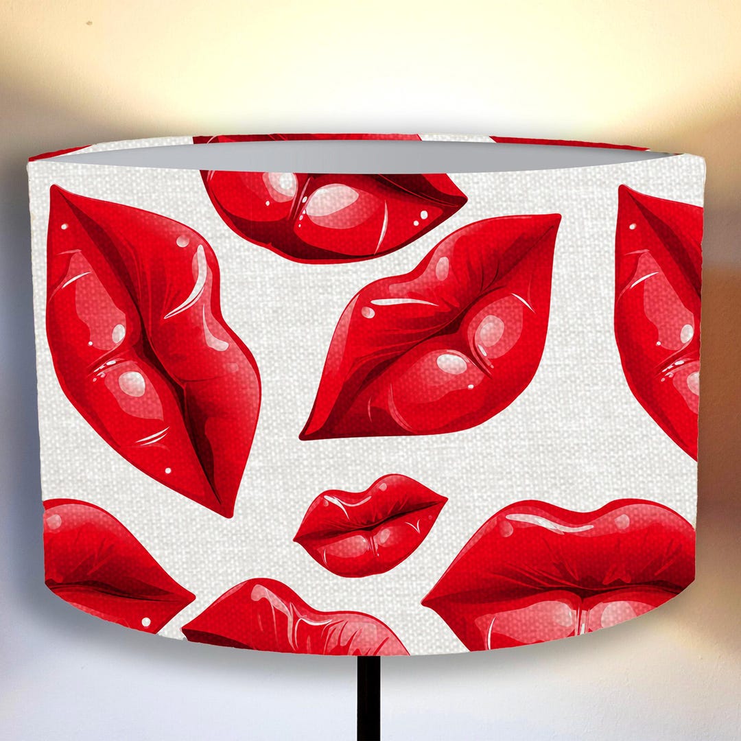 Lampshade for a Floor and Pendant Lamp, Lampshade With Red Lips ...