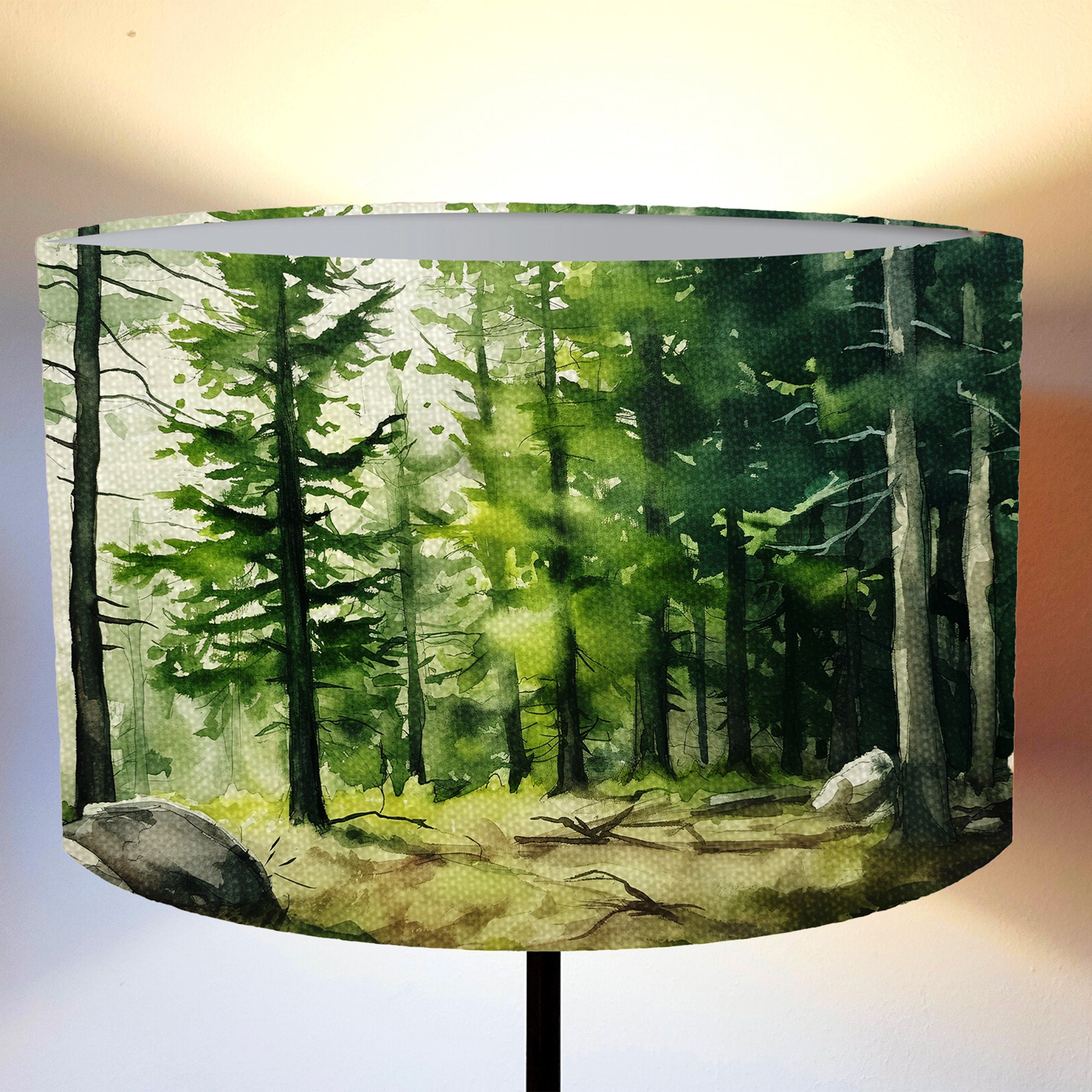 Lampshade for a Floor and Pendant Lamp, Forest Theme, Woodland Style ...