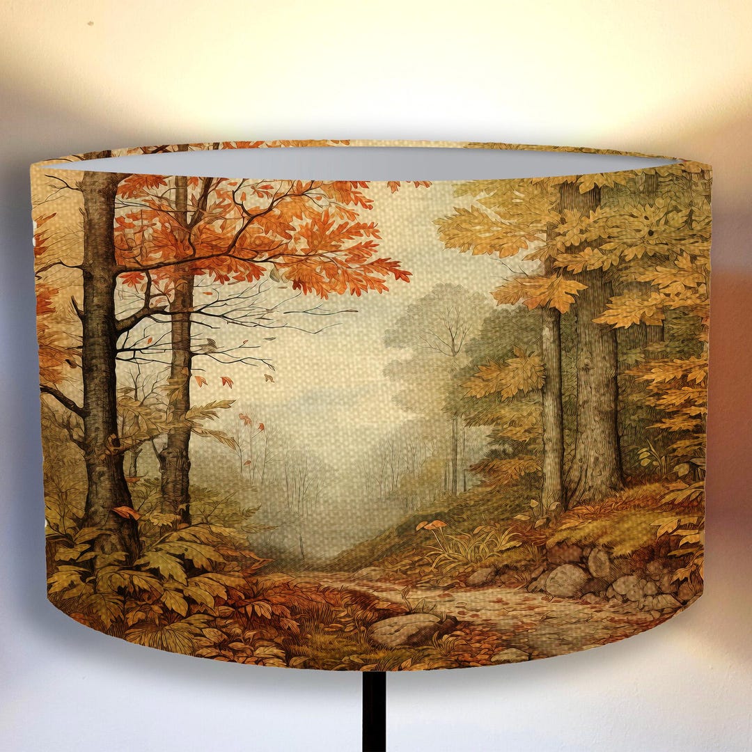 Lampshade for a Floor and Pendant Lamp, Forest Theme, Woodland Style ...