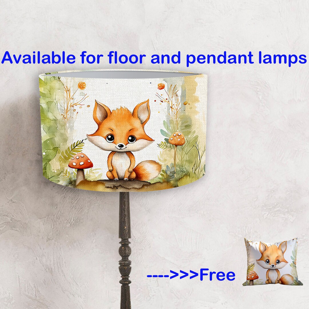 Lampshade for Hanging and Standing Lamps Cute Fox Child's Lamp ...