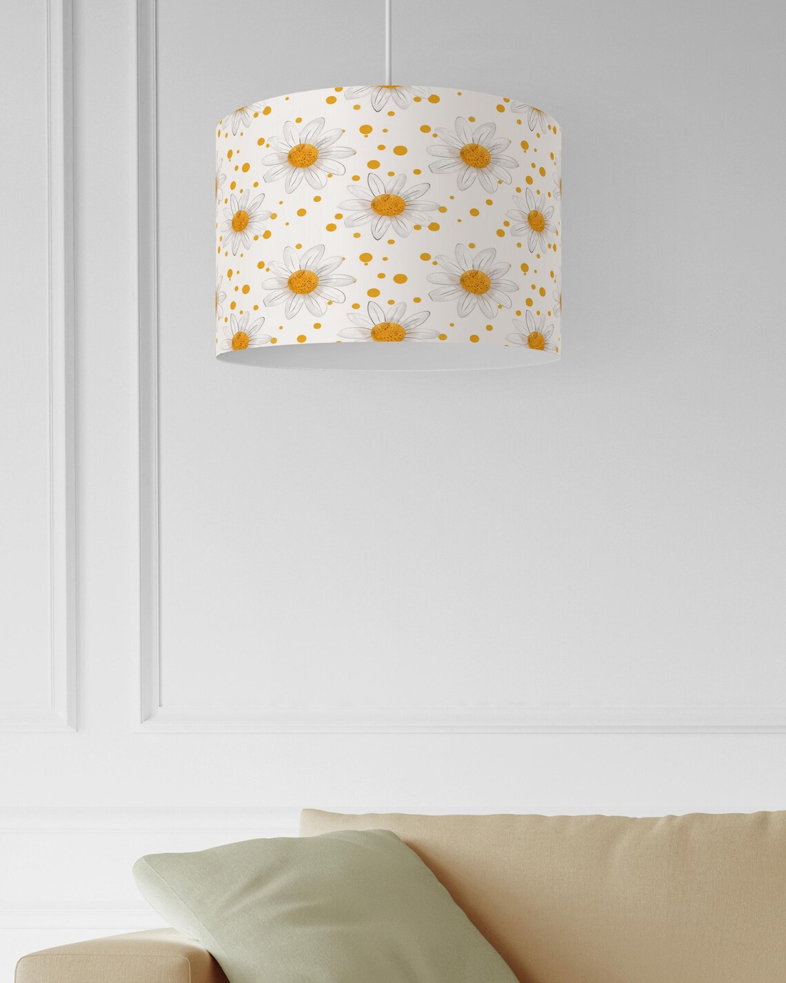 Lampshade for a Floor and Pendant Lamp, Lampshade With Daisies, Perfect ...
