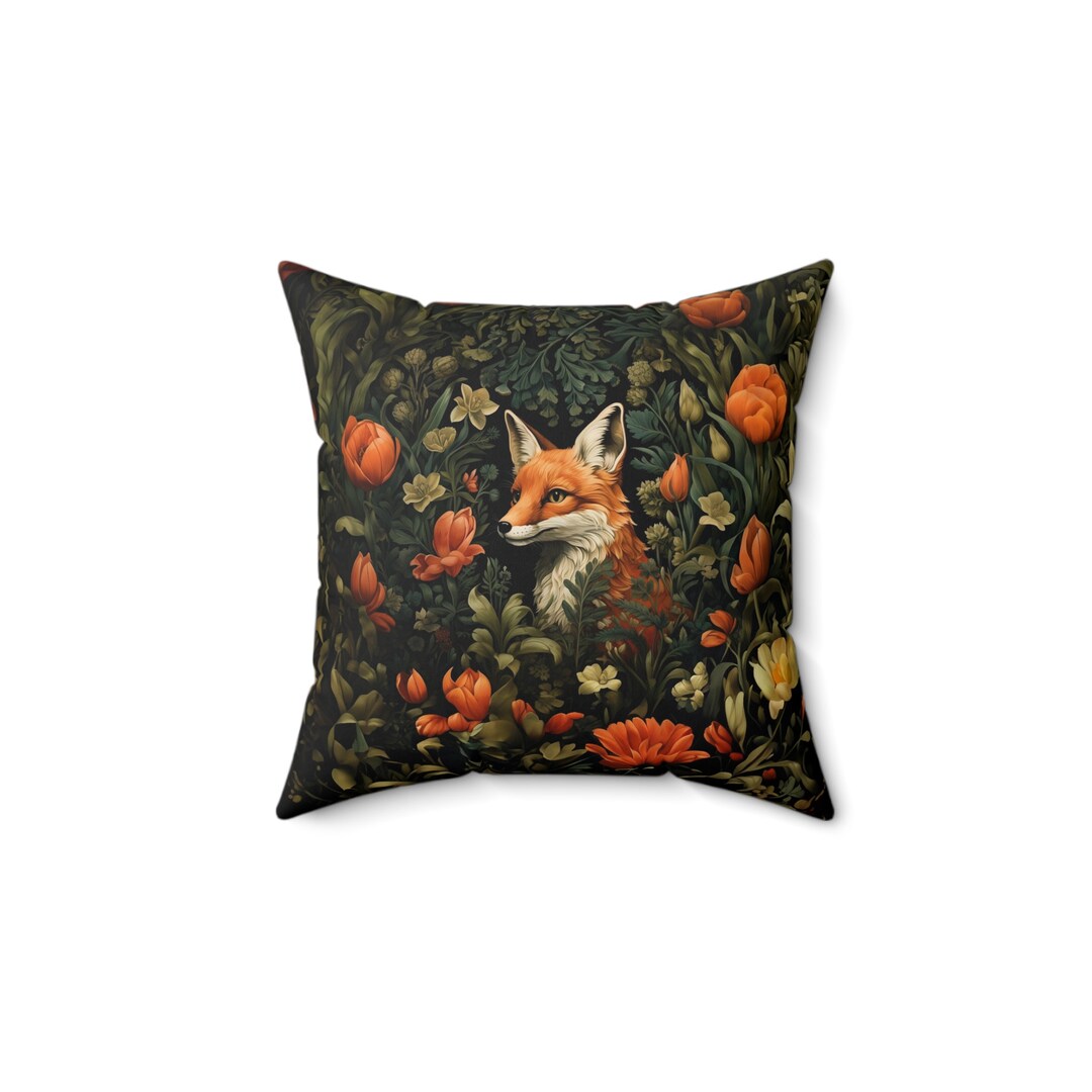 William Morris Inspired Fox in the Woods Flowers Floral - Etsy