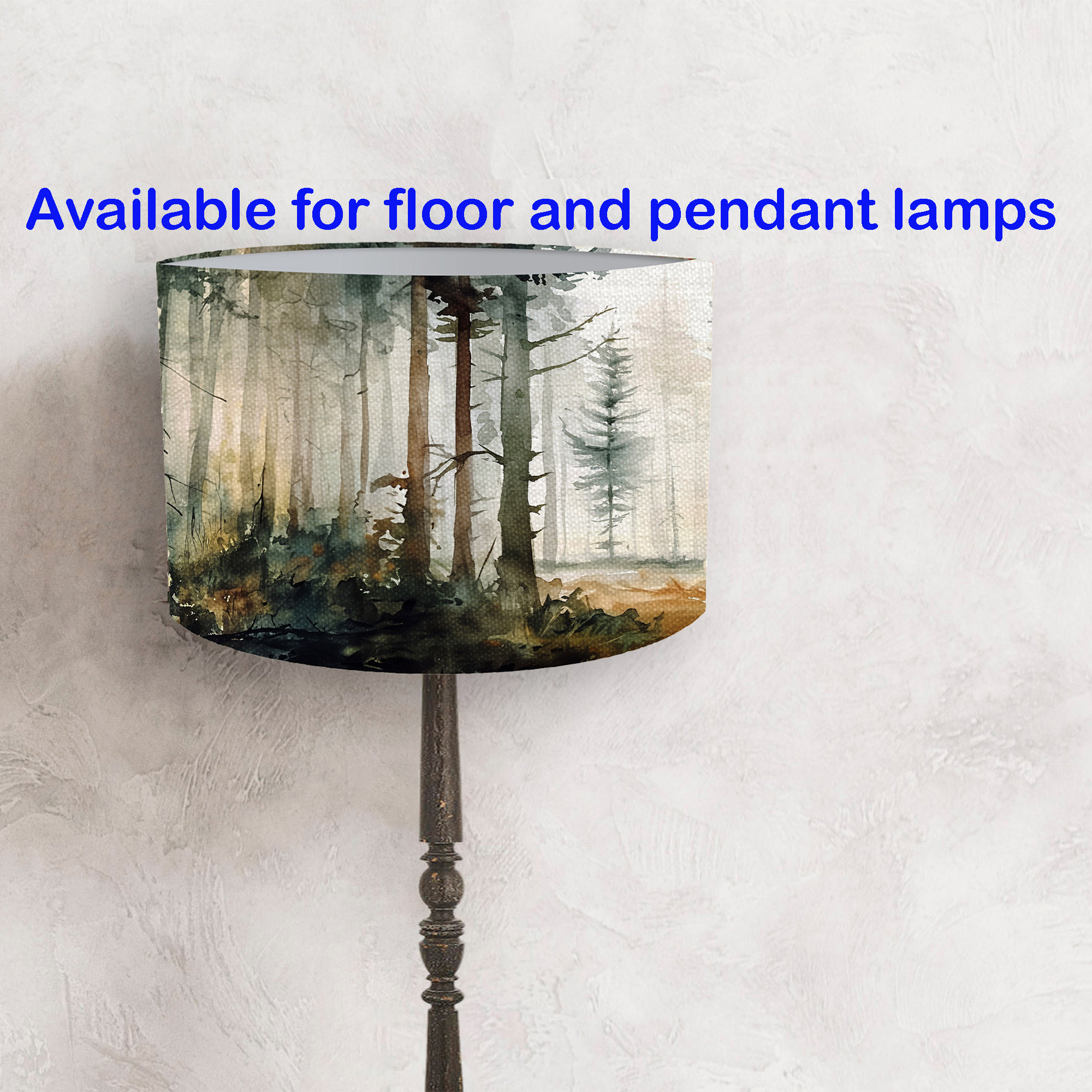 Lampshade for a Floor and Pendant Lamp, Forest Theme, Woodland Style ...