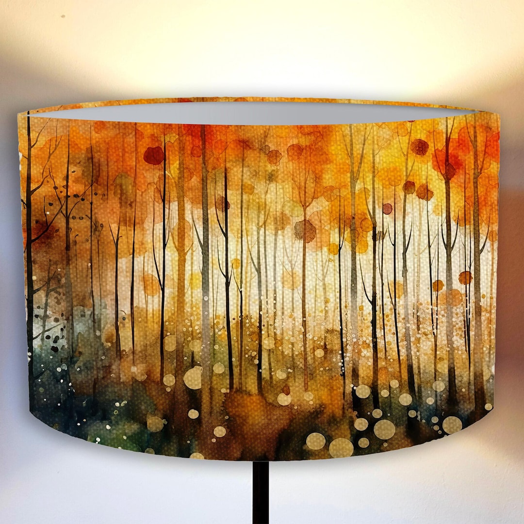 Lampshade for a Floor and Pendant Lamp, Forest Theme, Woodland Style ...