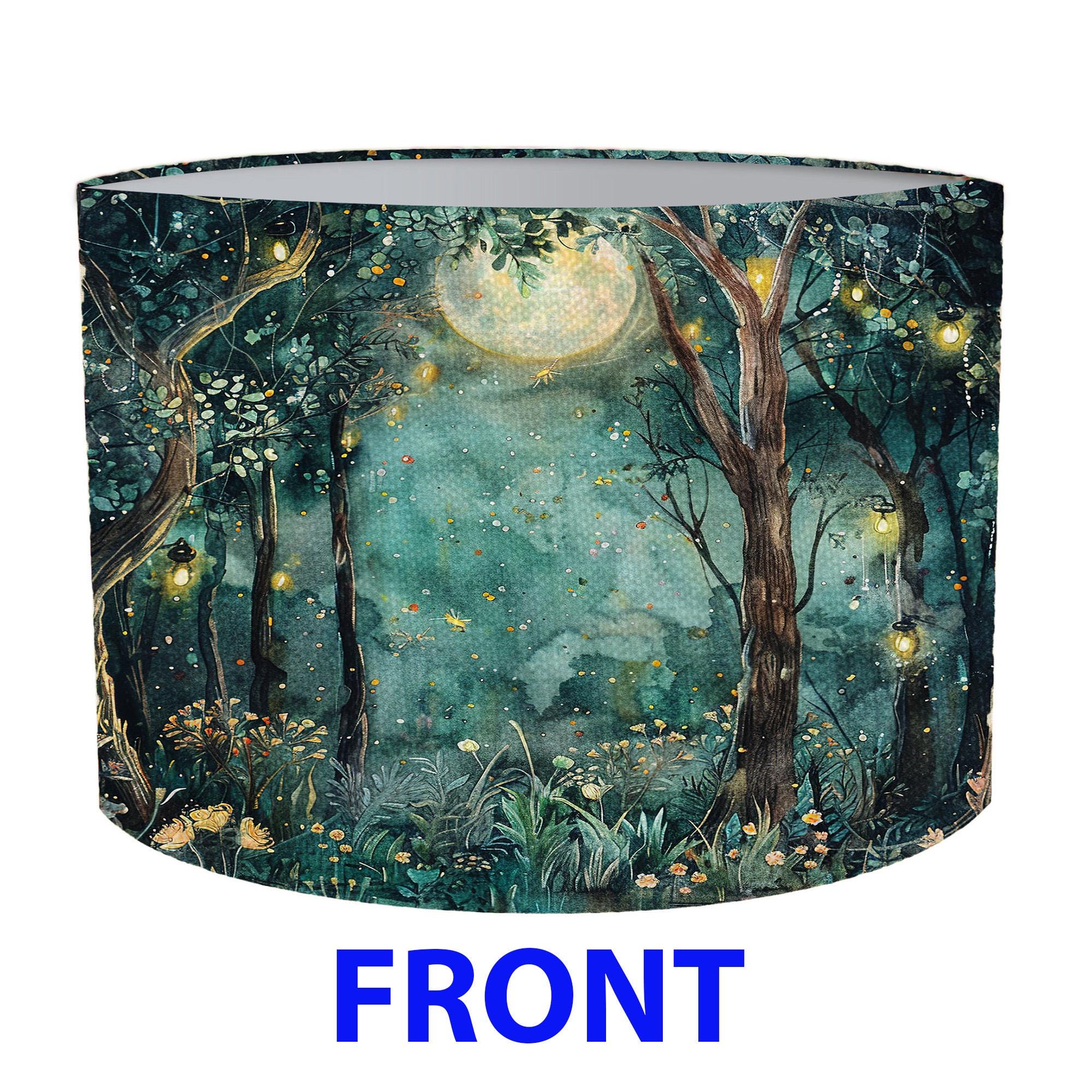 Lampshade for a Floor and Pendant Lamp, Moon at Night, Forest , Lamp ...