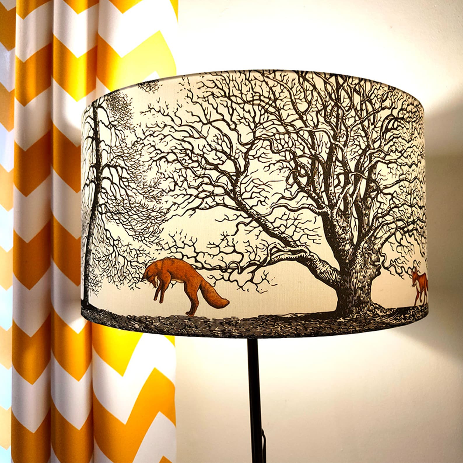White Original Fox Lampshade, Trees, Forest Perfect for Your Lamp and ...