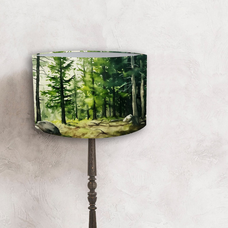 Lampshade for a Floor and Pendant Lamp, Forest Theme, Woodland Style ...