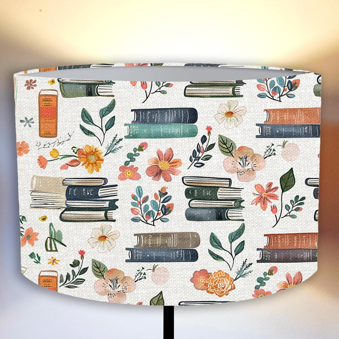 Lampshade With Book Motif , Library - Perfect for Your Lamp and ...