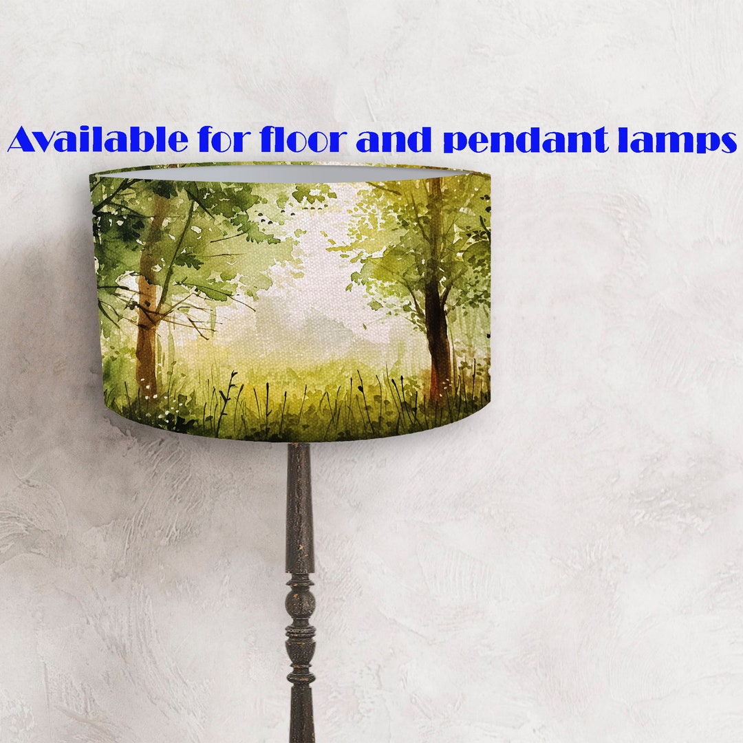 Lampshade for a Floor and Pendant Lamp, Forest Theme, Woodland Style ...