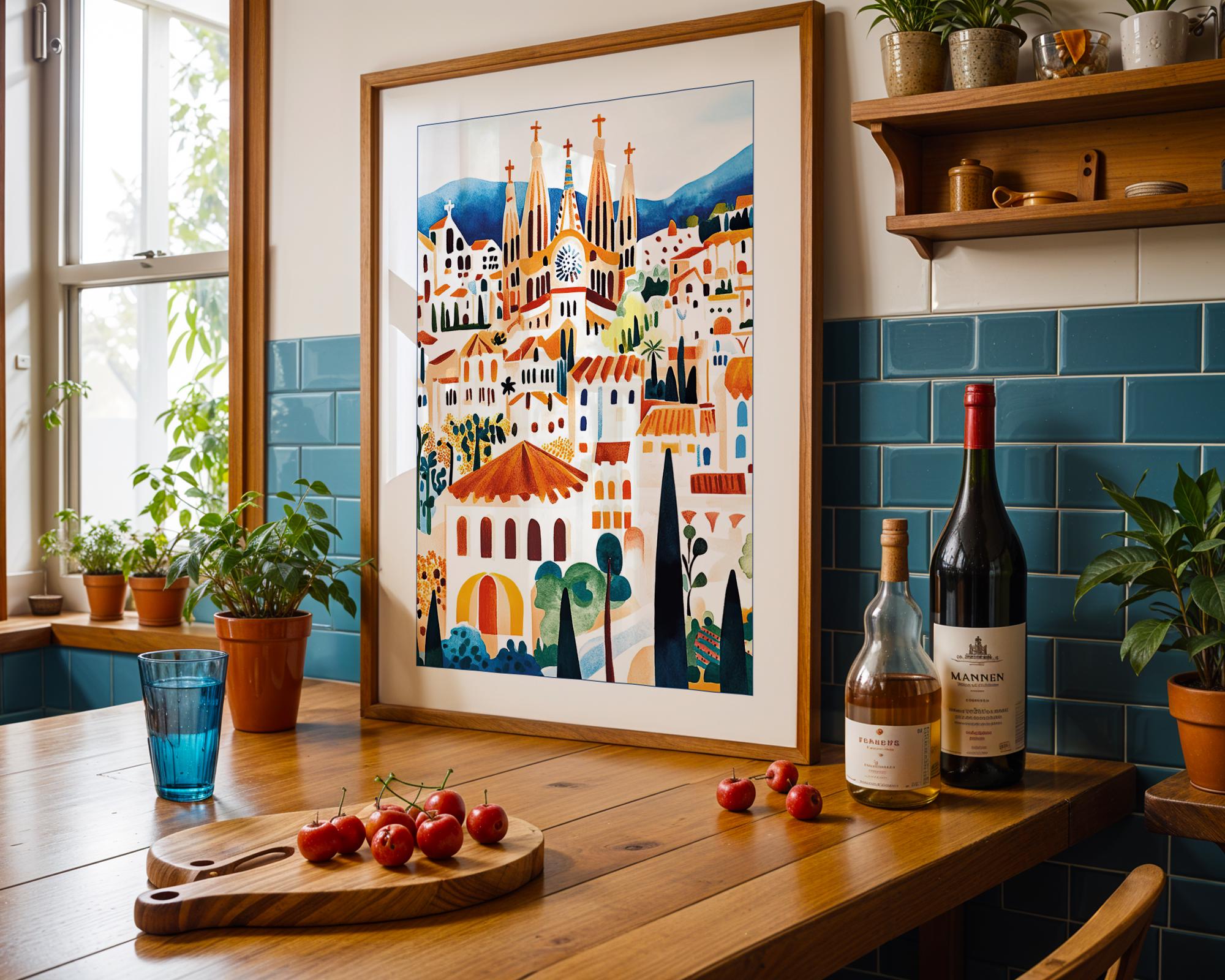Sagrada Familia Illustration | Barcelona Travel Art | Spanish Cityscape ...