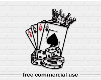 Playing Cards Svg, Aces Svg, Poker Cards Svg, Royal Flush Clip Art ...