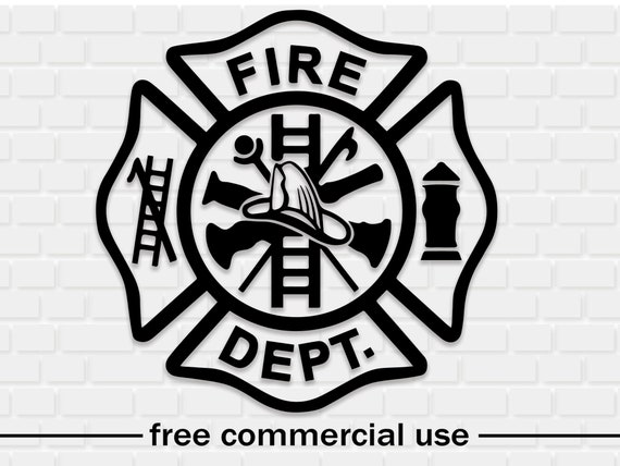 Free Black And White Fire Chief Clipart