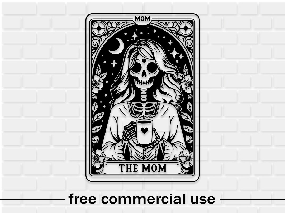 The Mom Tarot Card SVG PNG, Witchy Vibes Celestial Skull Mama T-shirt ...