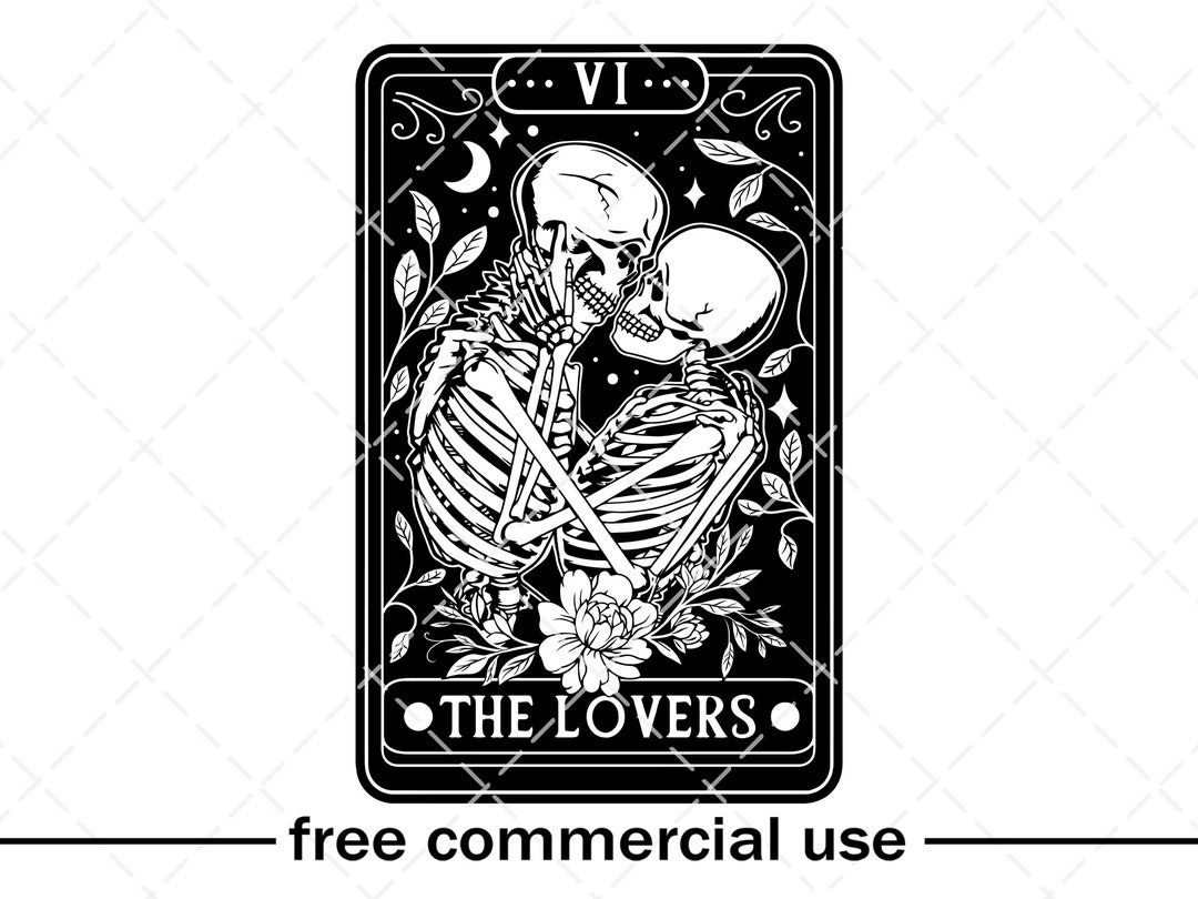 Kissing Skeletons Svg, Skeleton Love Floral Svg, Skeleton Love, the Lovers Tarot Card SVG, the ...