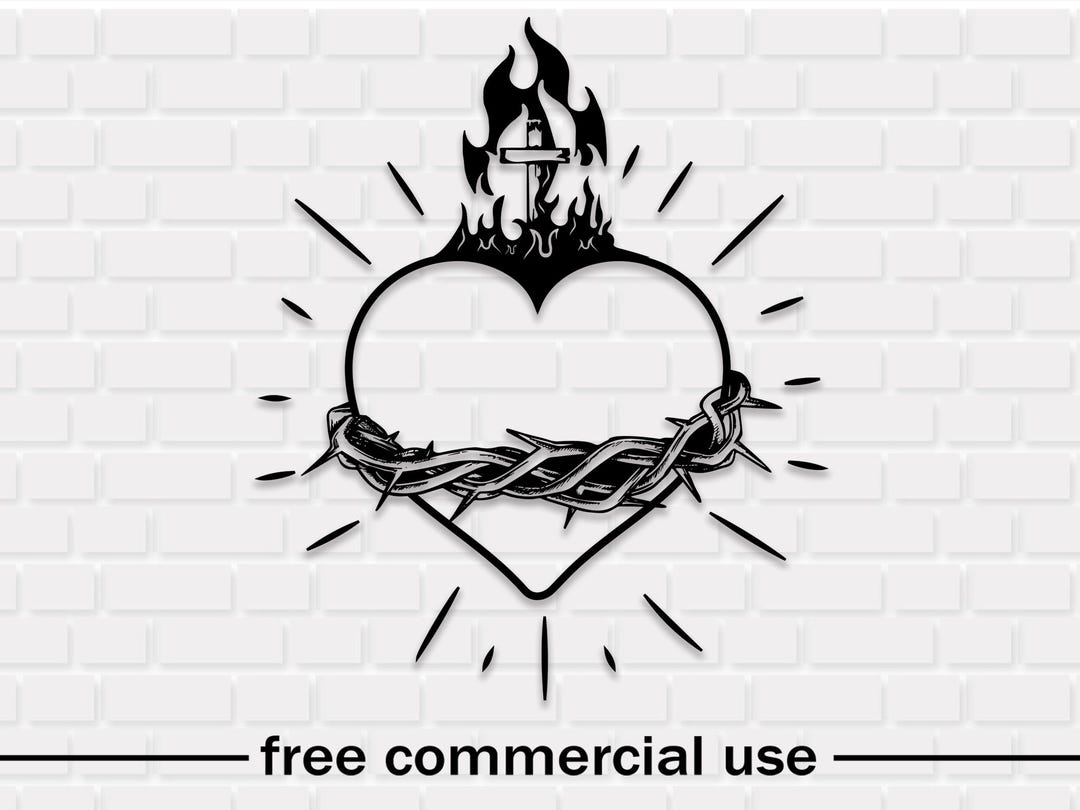 Sacred Heart SVG, Most Sacred Heart of Jesus, Religious Christian Faith ...
