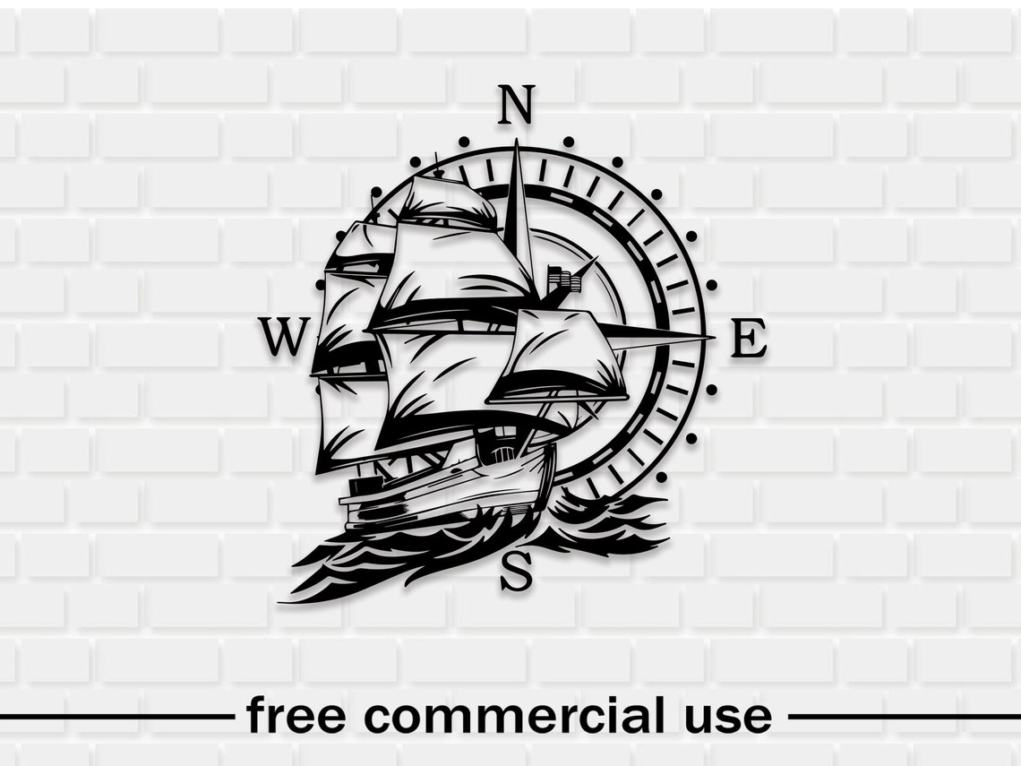 Ship Compass SVG , Ship SVG , Boat Svg , Compass Svg , Nautical Svg ...