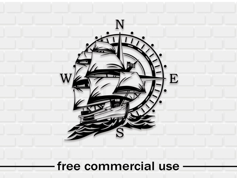 Ship Compass SVG , Ship SVG , Boat Svg , Compass Svg , Nautical Svg ...