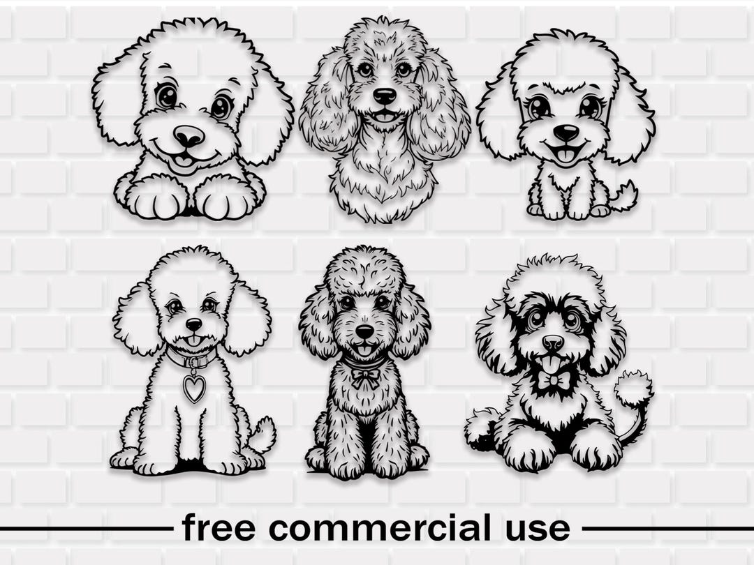 Poodle SVG Bundle, Miniature Poodle Peeking Dog, Elegant Poodle Clipart ...