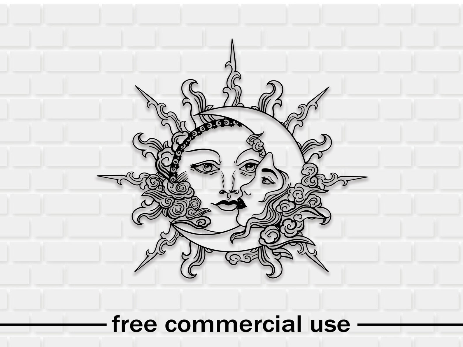 Sun and Moon SVG, Celestial SVG, Sun Svg, Moon Svg, Sun and Moon ...