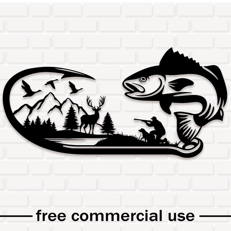 Hunting Fishing Svg - Etsy