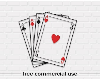Playing Cards Svg, Aces Svg, Poker Cards Svg, Royal Flush Clip Art ...
