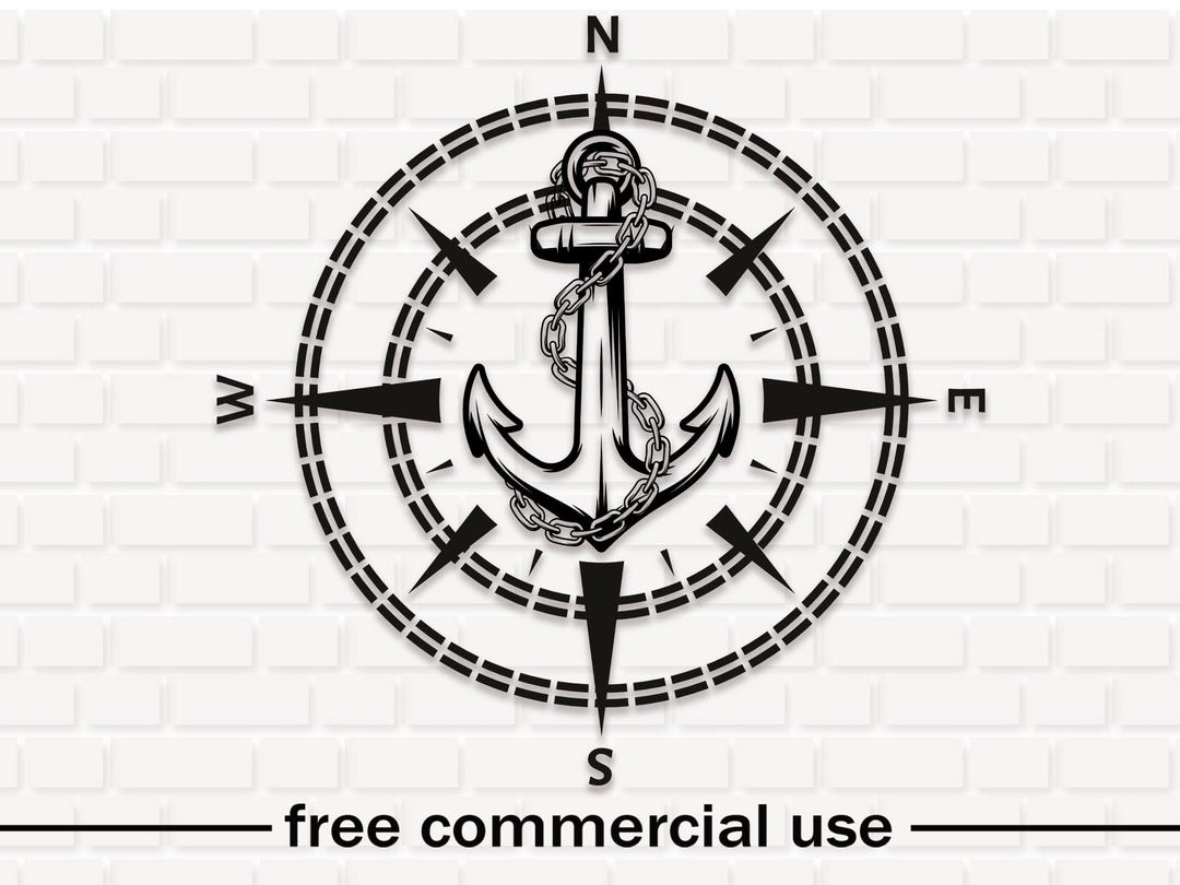 Anchor Compass Svg, Nautical Symbol Png,a Compass Svg, Sailor Compass ...