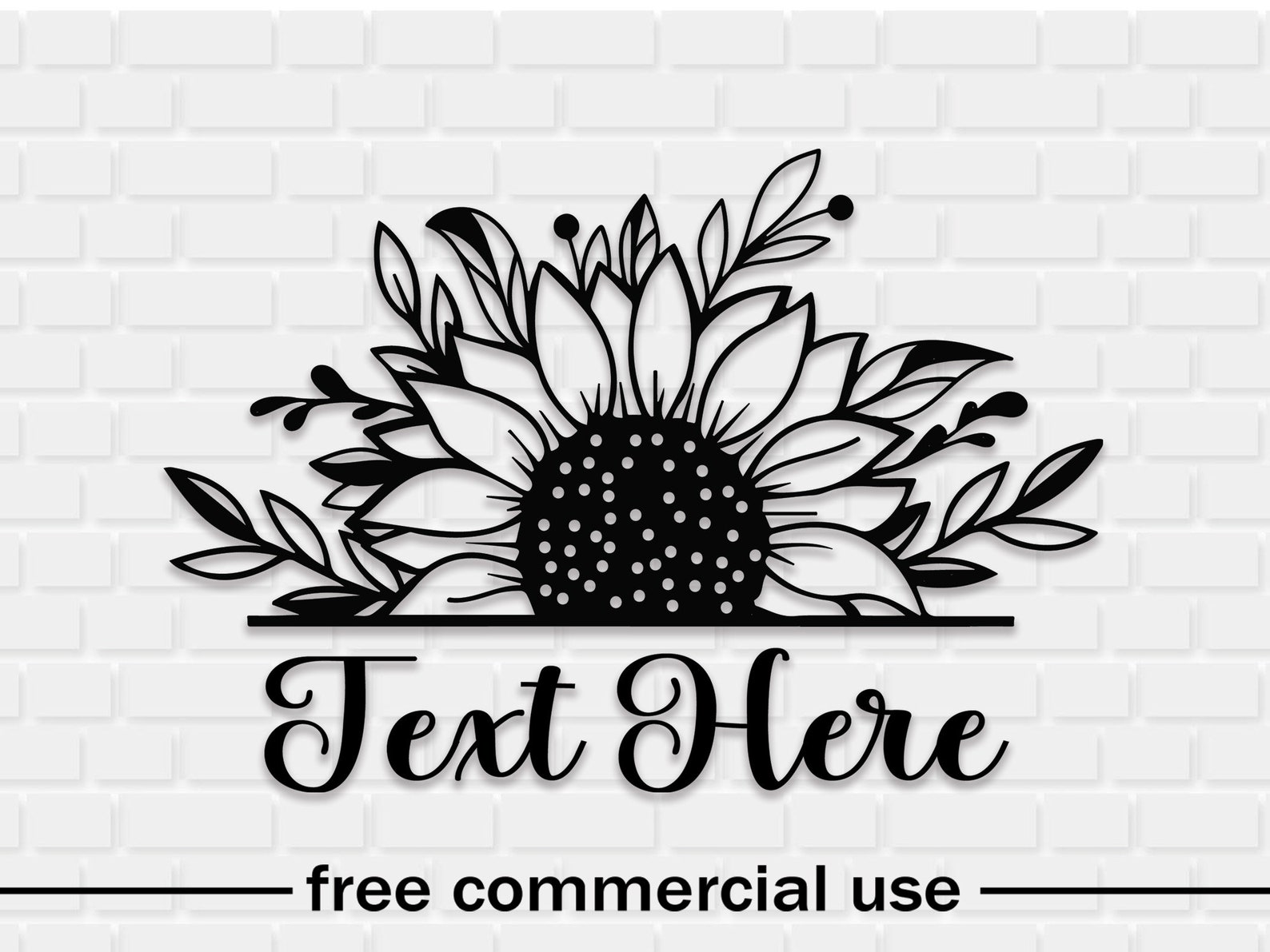 Sunflower Border SVG, Half Sunflower SVG, Sunflower Monogram Svg, Split ...