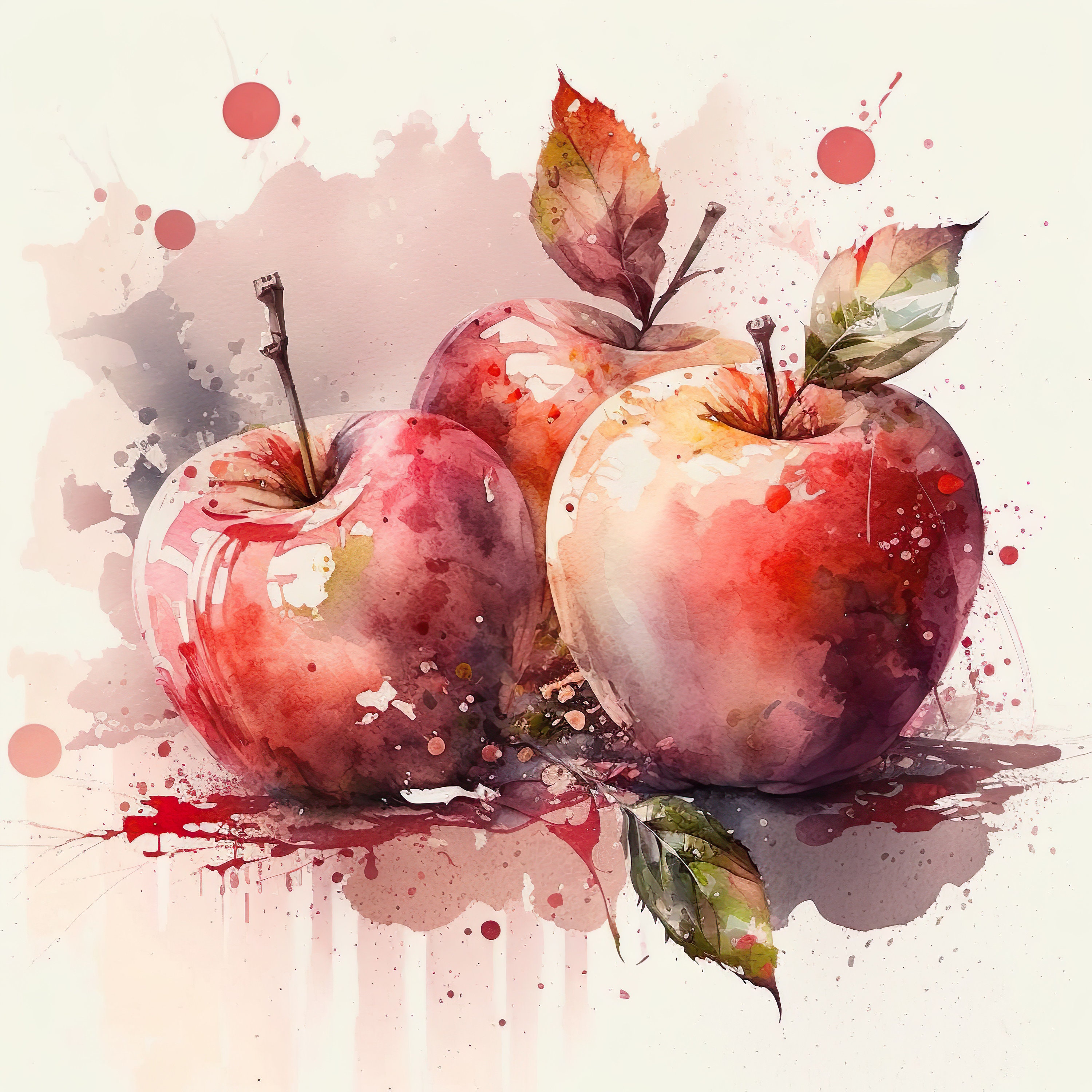 Apple Fruit Watercolor [DIGITAL PRINT] - Etsy